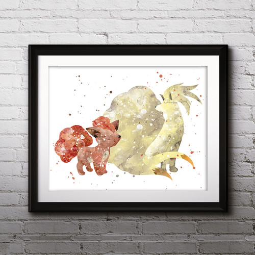 Vulpix and Ninetails Pokemon art Prints, Pokemon Posters, Pokemon ...