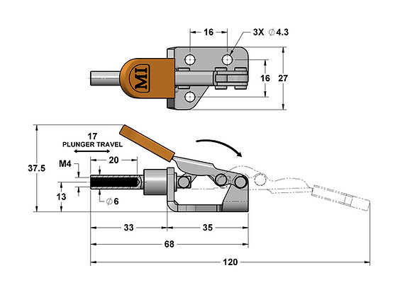 Miniature Push-Pull toggle clamps | Mechengg Industries | Bangalore