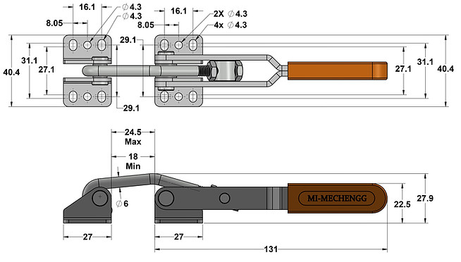 Hook Latch series flange base with counter hold | Mechengg Industries ...