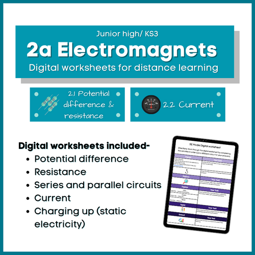 2a Electricity Distance learning bundle | Cmgs Science Lessons