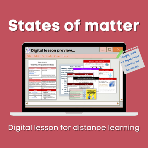 States of matter Distance learning | Cmgs Science Lessons