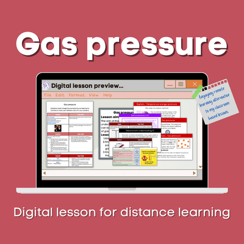 Gas pressure Distance learning | Cmgs Science Lessons