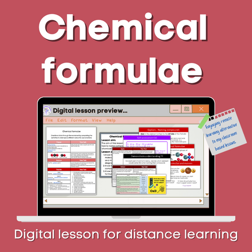 Chemical formulae Distance learning | Cmgs Science Lessons