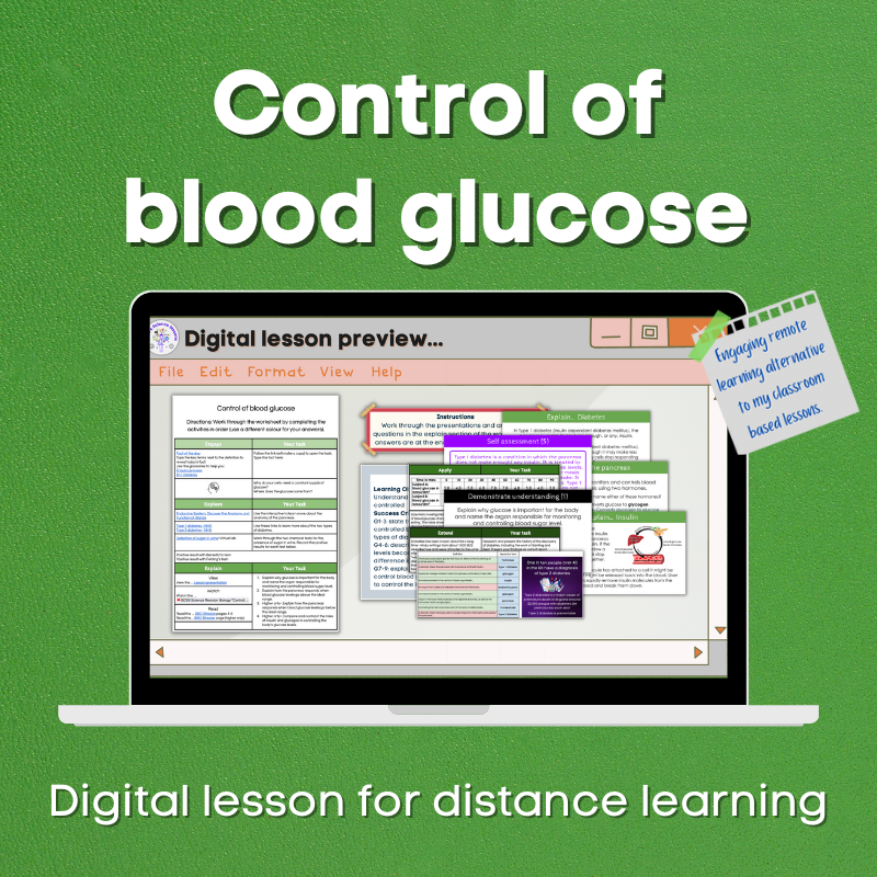Control of blood glucose Distance learning | Cmgs Science Lessons