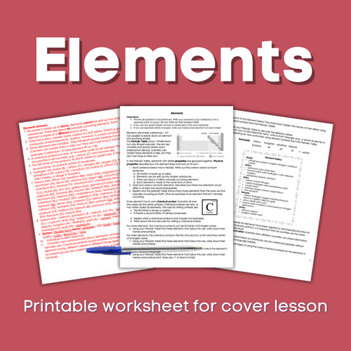 Elements Cover lesson | Cmgs Science Lessons