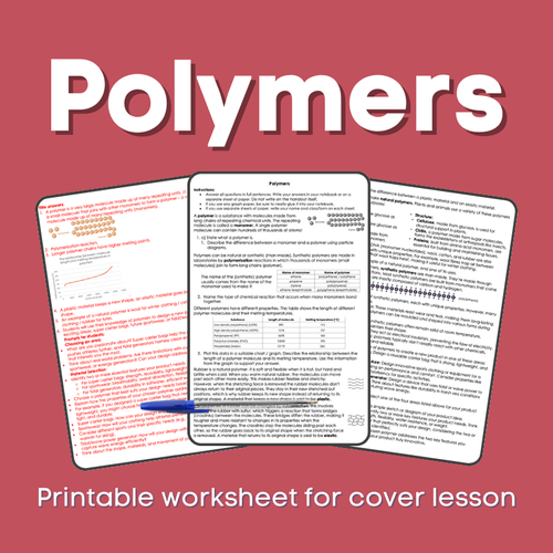Polymers Cover lesson | Cmgs Science Lessons