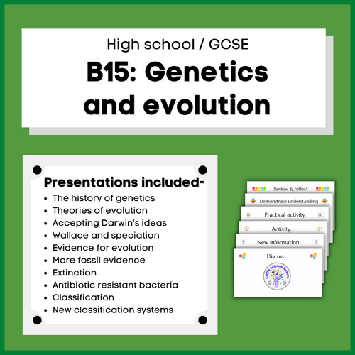 B15 Genetics and evolution Class bundle | Cmgs Science Lessons