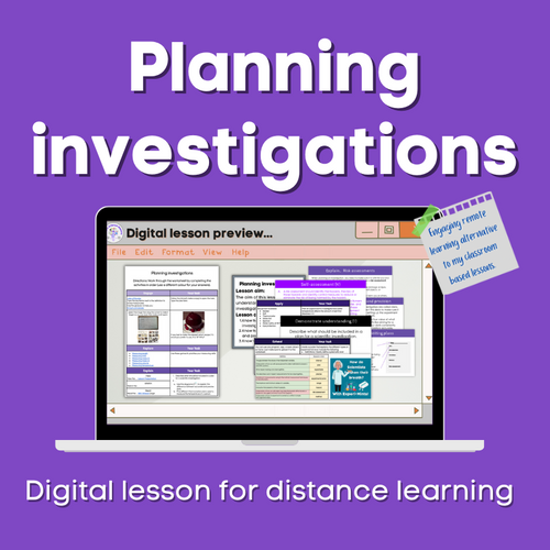 Planning investigation Distance learning | Cmgs Science Lessons