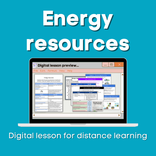 Energy resources Distance learning | Cmgs Science Lessons