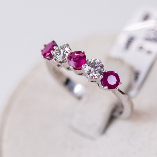 Five stone ruby and diamond ring | Pavilion Diamond