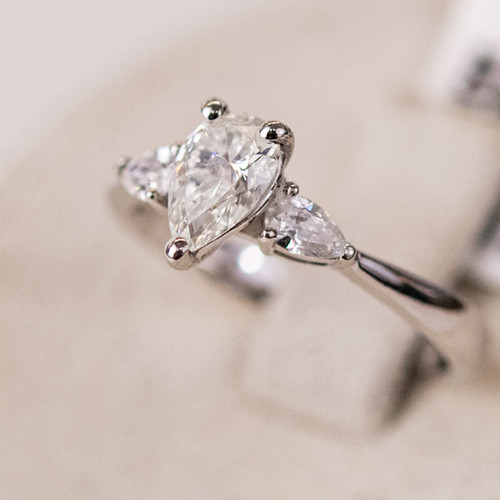 Pear Shape Trilogy Diamond Ring | Pavilion Diamond