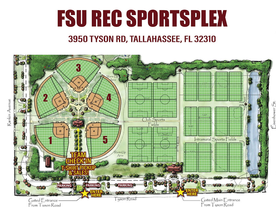 Garnet Gold Tournament Facility Map | DC Elite Softball