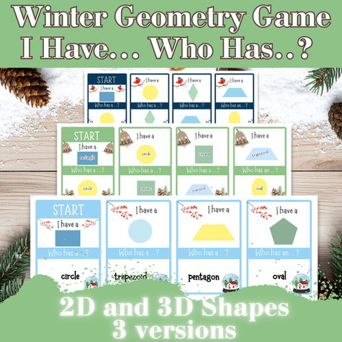 I Have Who Has – 2D and 3D Shapes | Winter Geometry Game | Playcademy
