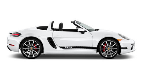 Boxster 718 Short Triple Stripe Side Decals | stickerclu8