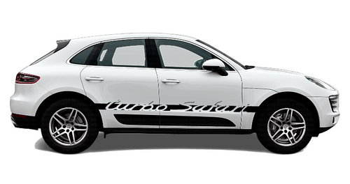 Macan Turbo Safari Stripes Side Decals | stickerclu8
