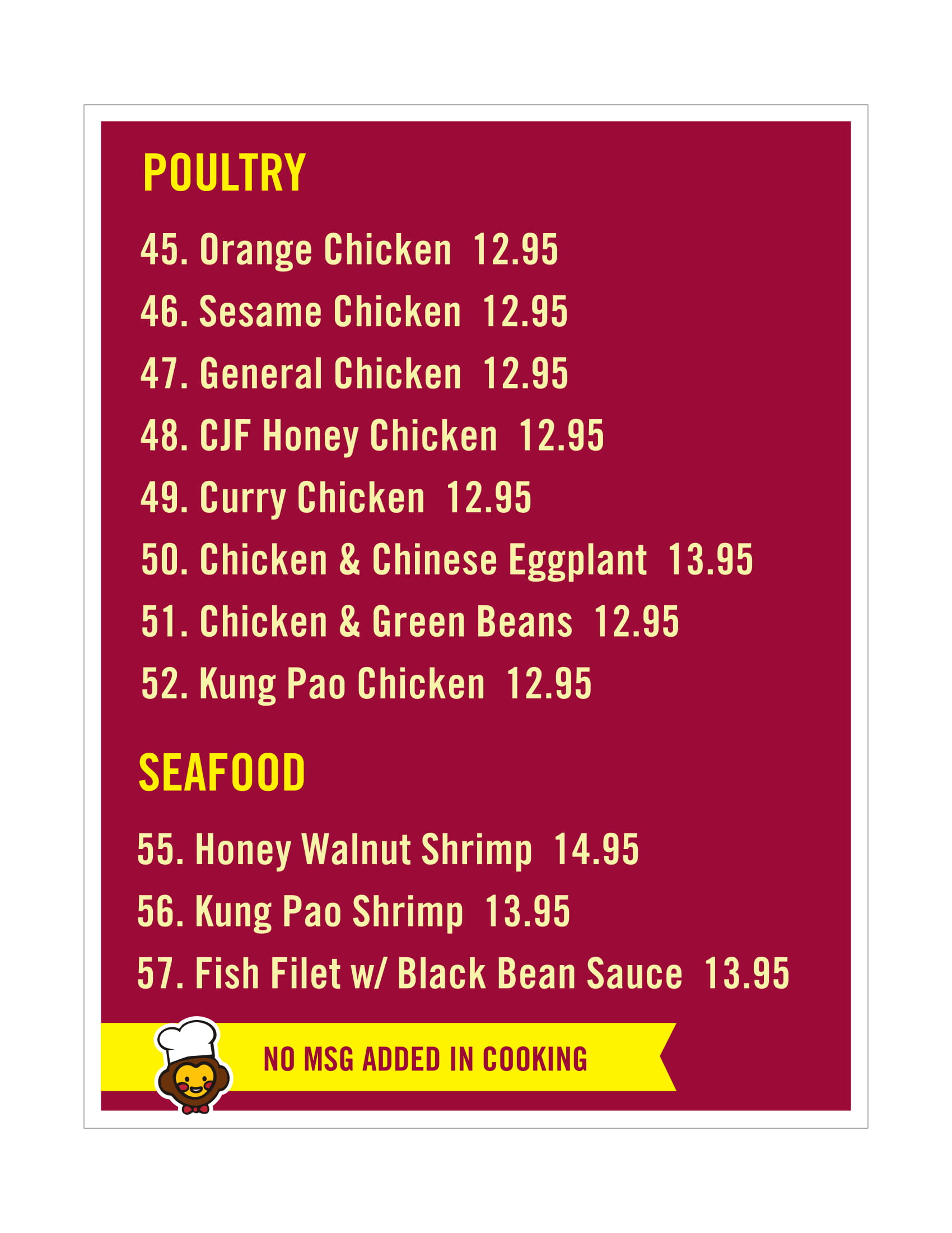 MENU | cjfrestaurant