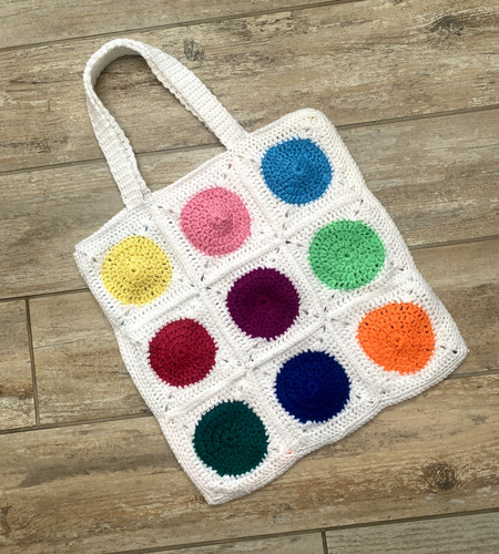 Spotty Tote Bag - Written Crochet Pattern | Teenie Crochets
