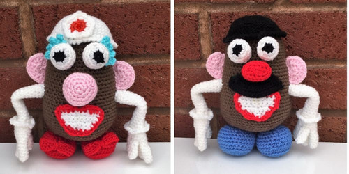 Mr and Mrs Potato Head - Written Crochet Pattern | Teenie Crochets