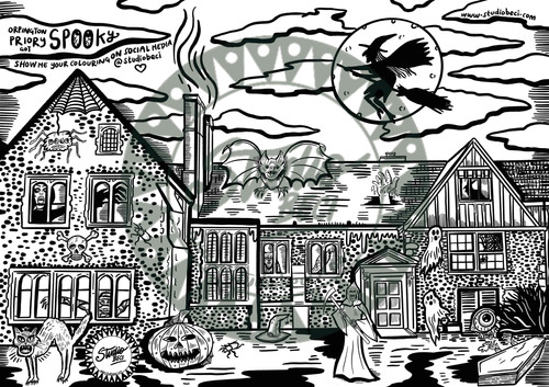SPOOKY COLOURING PAGES | Studio Beci
