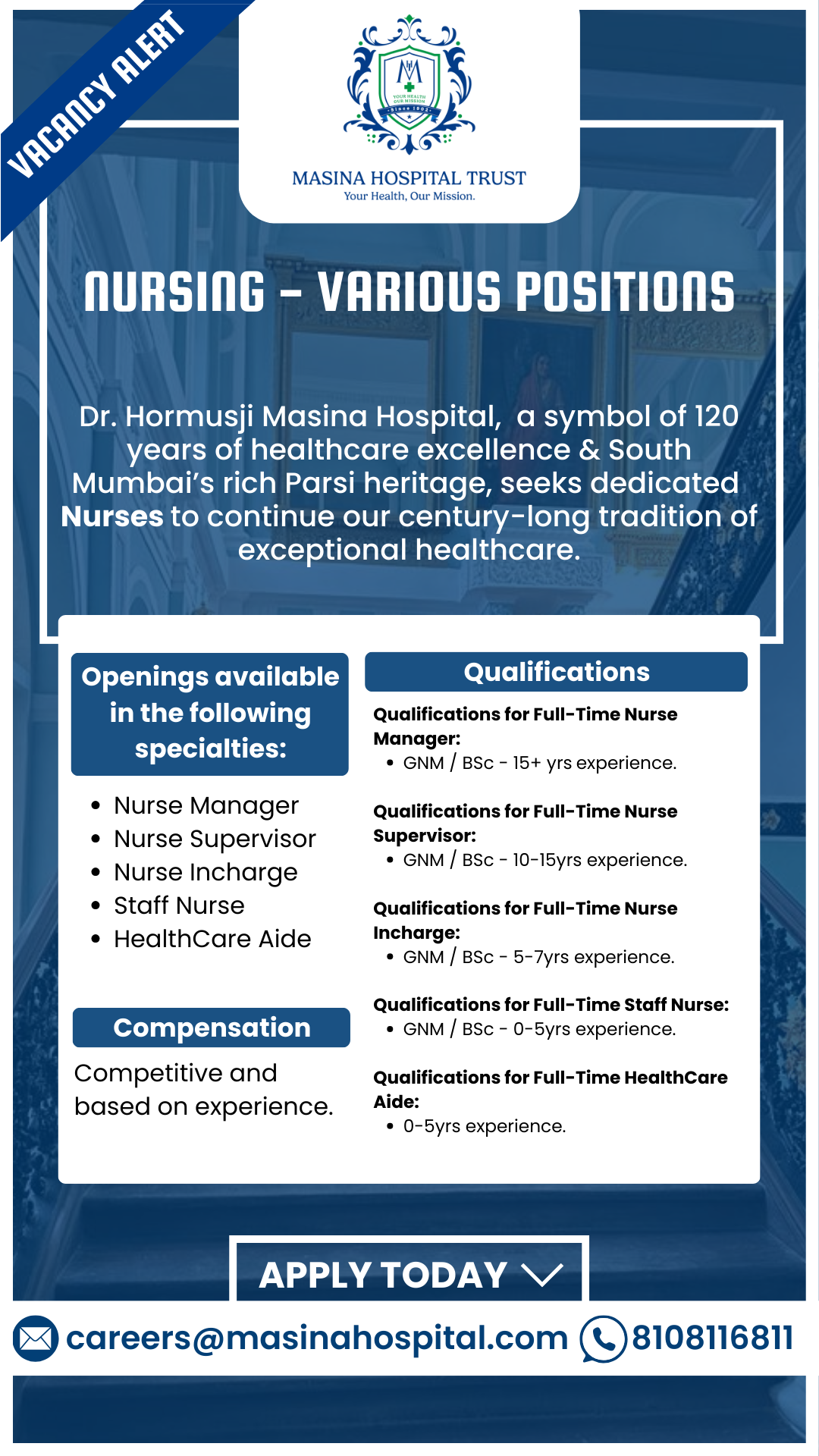 NURSING - VARIOUS POSITIONS | Masina Hospital