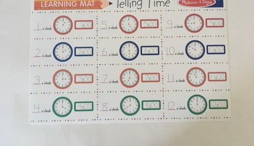Melissa & Doug Learning Mat - Telling Time UPC #000772050111 | Hobby ...