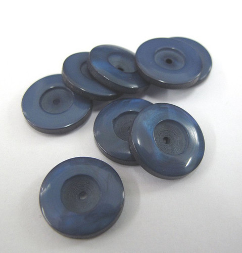 Blue pearly buttons. | Beadsupermarket