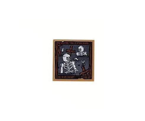 Skeleton duo Painting Picture Halloween 2X2 printed piece ...