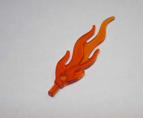 Clear large Orange Fire Flame brick piece | minifigureoutlet
