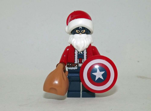 Captain America Santa Claus Christmas Minifigure | minifigureoutlet