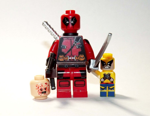 Deadpool Marvel Movie 1 with mini wolverine Minifigure | minifigureoutlet