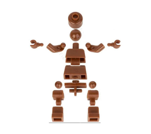 Super Posable Brown blank plain DIY Minifigure | minifigureoutlet