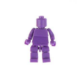 Super Posable Purple blank plain DIY Minifigure | minifigureoutlet