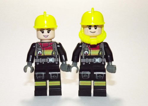 Fire Fighter Black and Yellow fireman Minifigure set A | minifigureoutlet