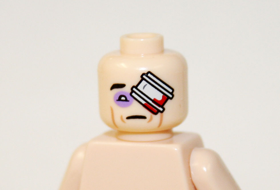 Eye Bandaged Black Eye Head Minifigure head DIY | minifigureoutlet