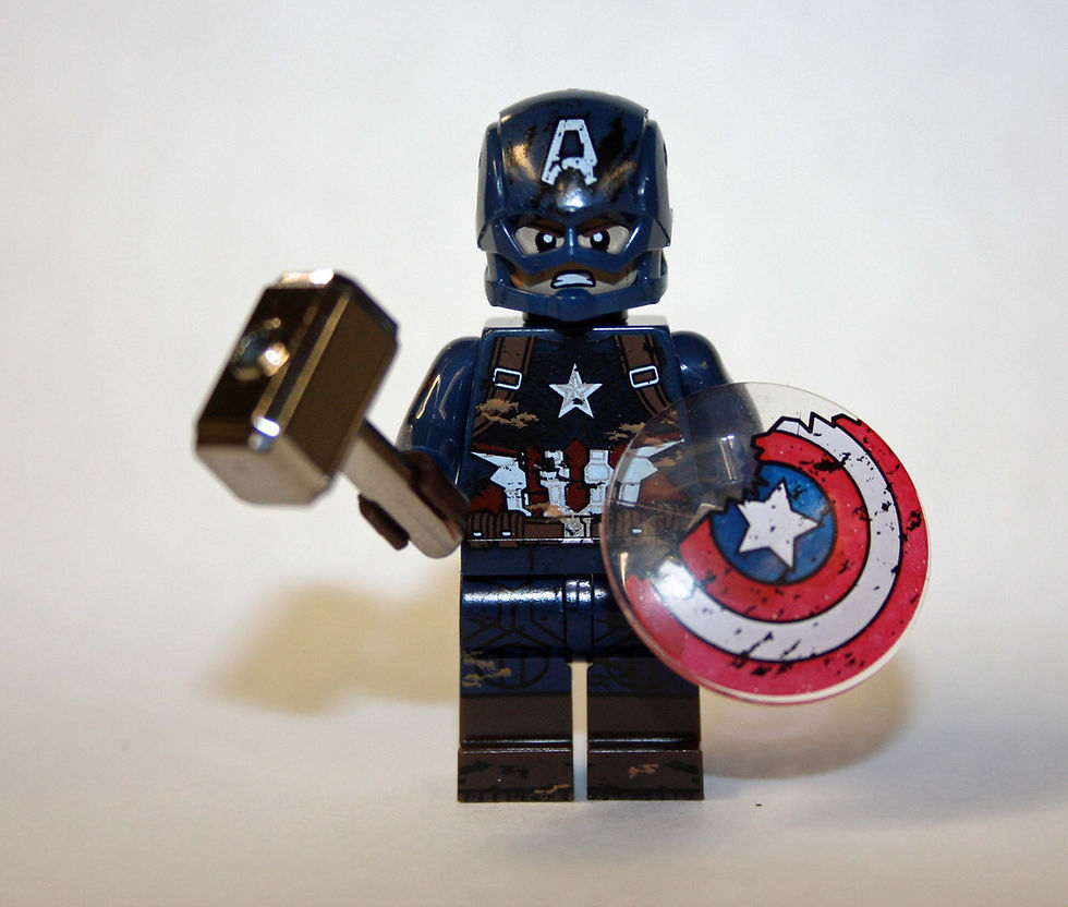 Captain America Battle Damage broken shield Minifigure | minifigureoutlet