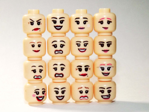 Female Girl Woman customizing Head set expressions animation Minifigur ...