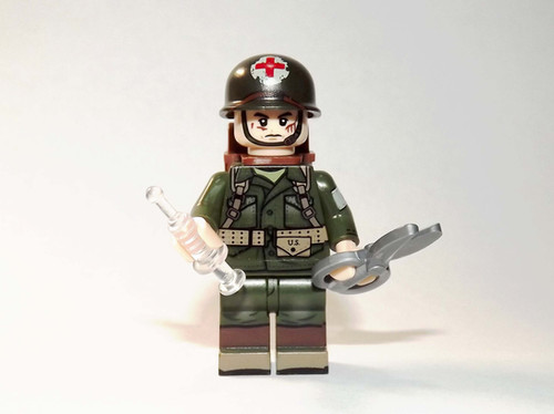 Army soldier Medic D Day V2 WW2 Minifigure | minifigureoutlet