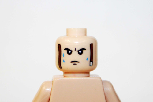 Head with Helmet Straps with sweat beads Minifigure head DIY ...