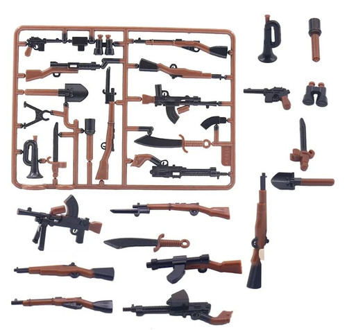 WW2 Weapon Mix military Gun black and wood Army War | minifigureoutlet