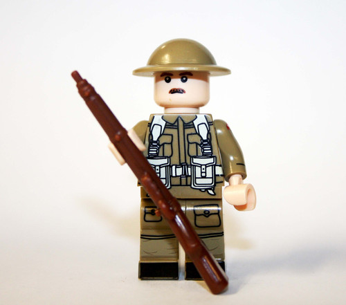 British soldier with mustache WW2 and Enfield Rifle Minifigure ...