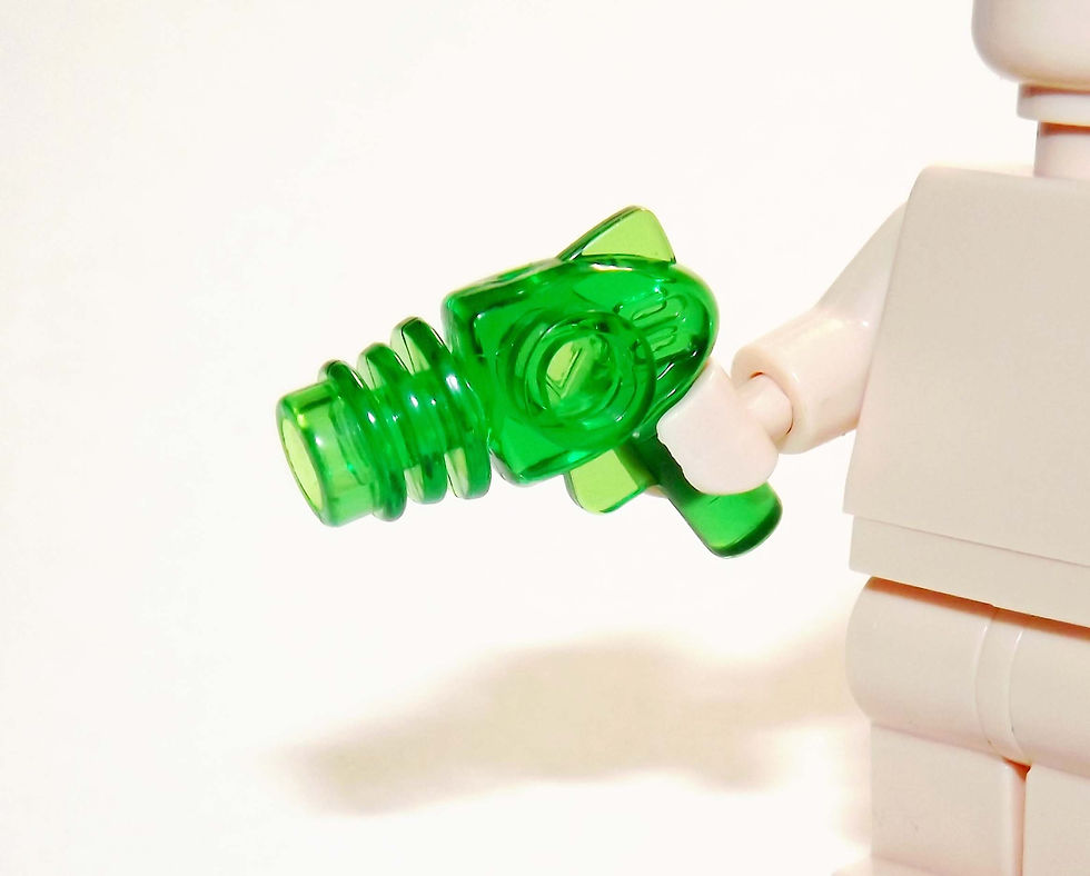 Scifi Clear Green Ray Gun laser weapon for minifigure | minifigureoutlet