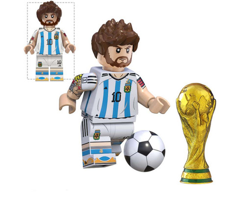 Leo Messi V2 Soccer player World Cup Minifigure | minifigureoutlet