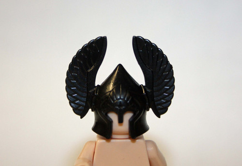 Winged Knight Helmet Black for Minifigure D | minifigureoutlet