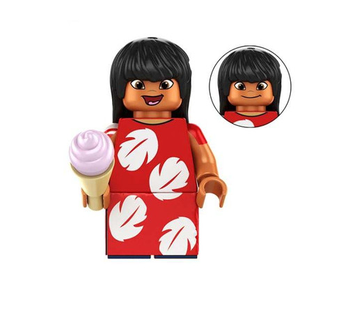 Lilo Red Dress Stitch Disney cartoon Minifigure | minifigureoutlet
