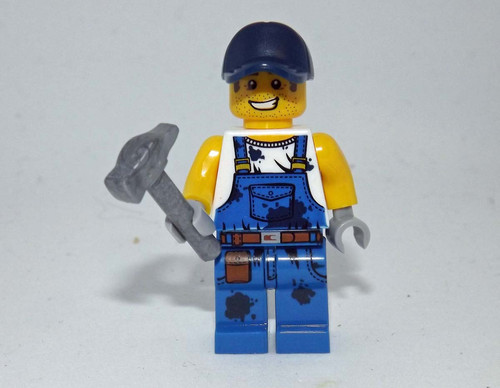 Builder Construction worker Minifigure | minifigureoutlet