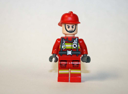 Fireman Red outfit Fire Fighter Minifigure | minifigureoutlet