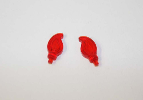 Clear small Red Fire Flame set of 2 brick pieces | minifigureoutlet