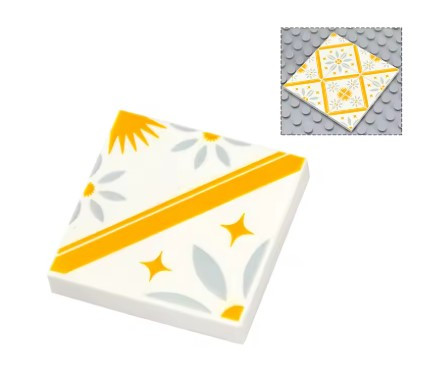 White and Yellow Kitchen Bathroom floor tile 2X2 construction piece ...