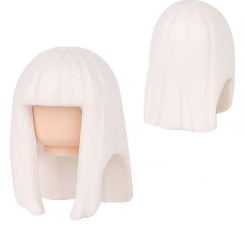 White Straight Hair for Minifigure | minifigureoutlet
