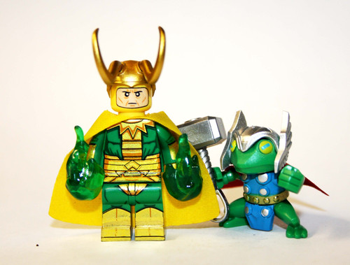 Classic Loki with Thor Frog Loki TV Show Minifigure | minifigureoutlet